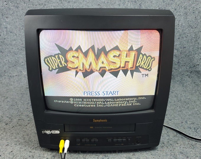 Symphonic TV/VCR Combo CRT Retro Gaming Television 13" Vintage Y2K 2003 ...