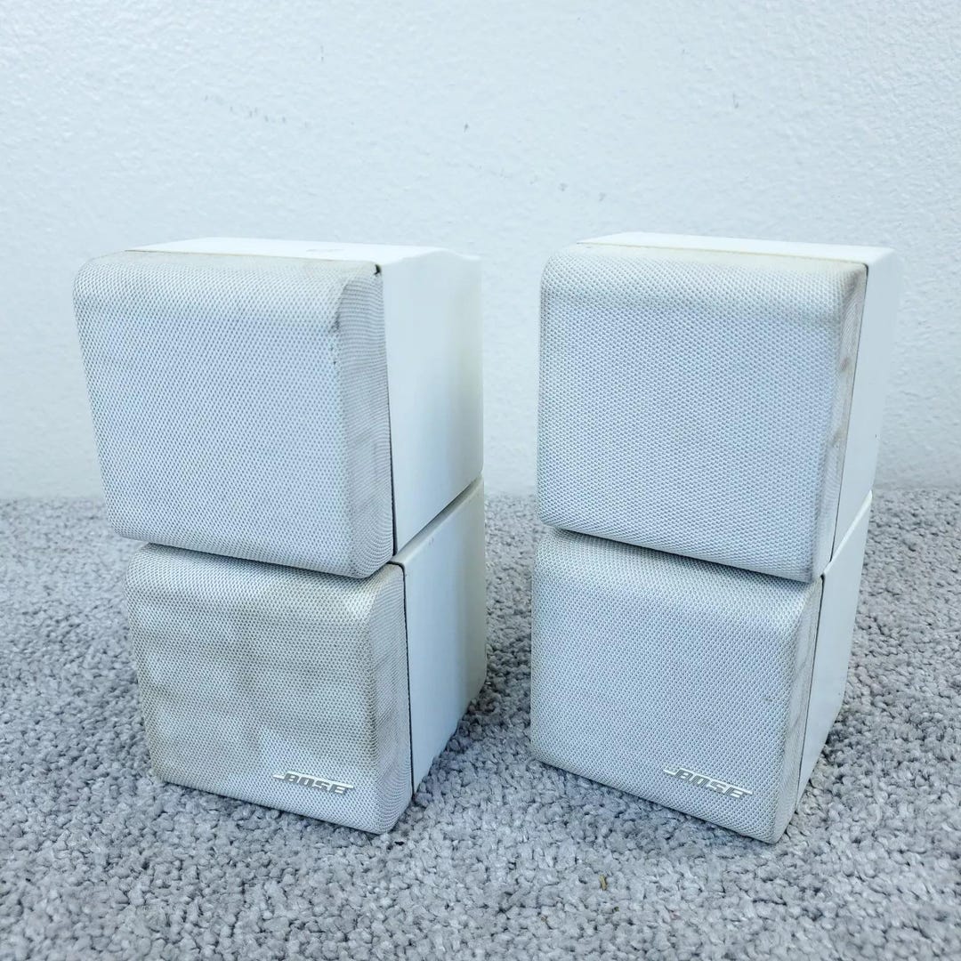 Bose Lifestyle Acoustimass Double Cube Surround Speakers White Swivel Lot of 2 - Etsy