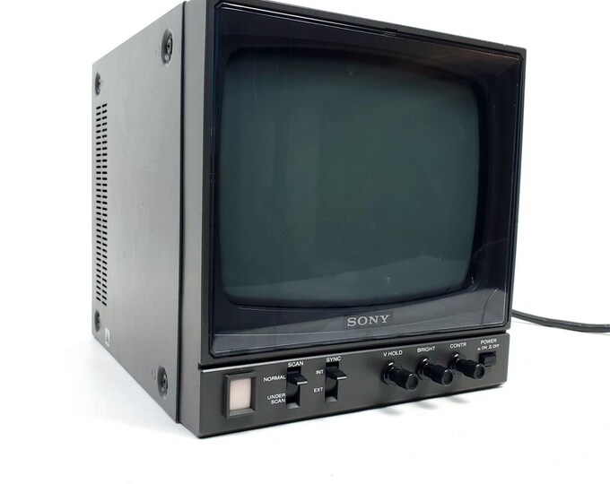 Vintage Sony CRT Monitor Black & White PVM-91 1980's Japan, Monochrome ...