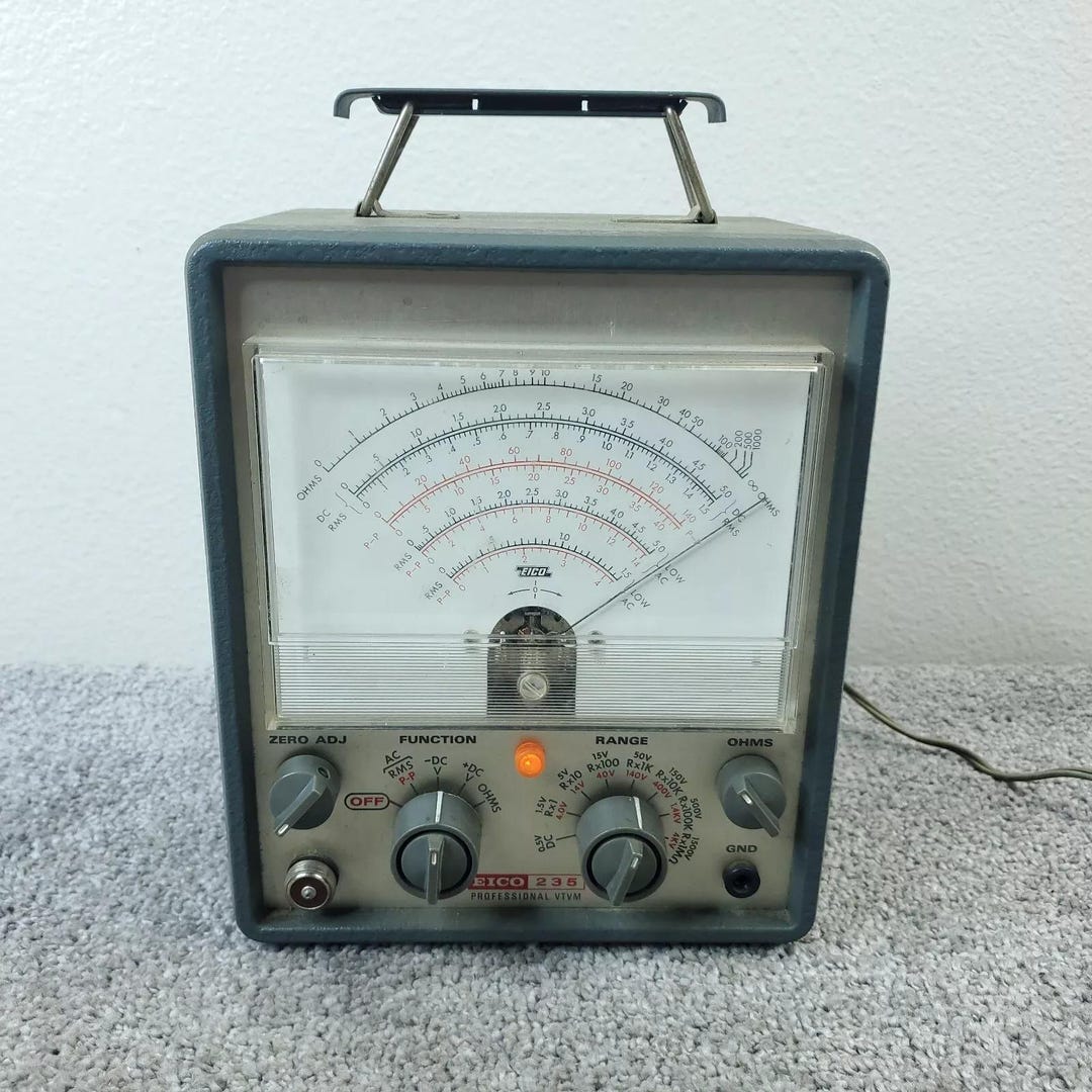 Eico Vacuum Tube Voltmeter 235 Professional VTVM Portable Vintage Powers On - Etsy