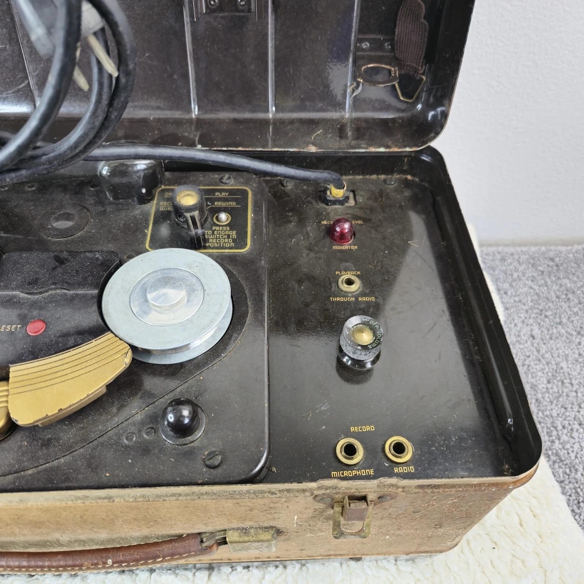 Silvertone Wire Recorder Portable Record Player Turntable Phonograph ...