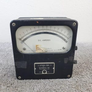 Vintage the Steel Six Line DC Amperes Meter STEAMPUNK Bitronics Inc ...