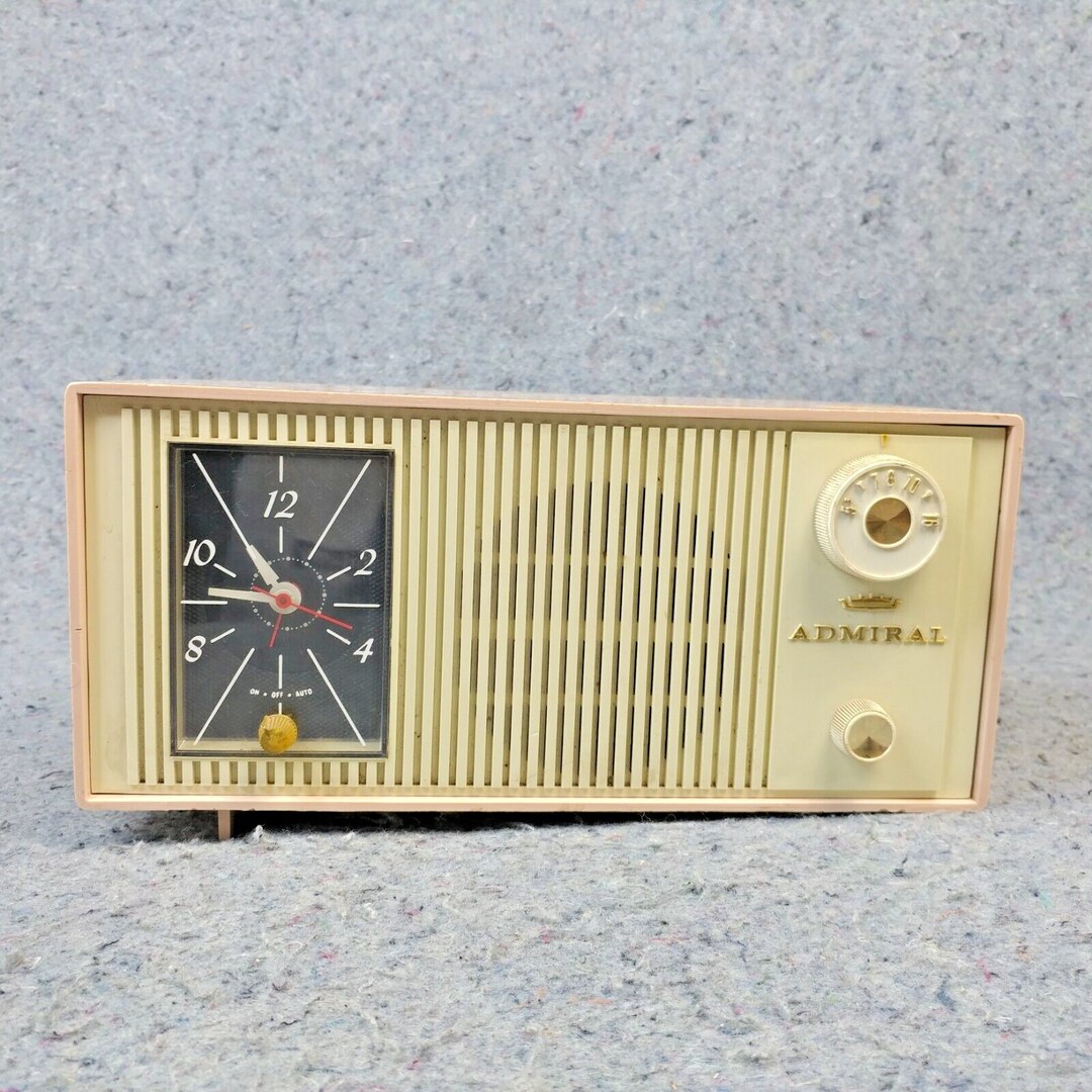 Vintage Admiral Tube Radio Clock 1960's Mid Century Modern MCM Pink NOT ...