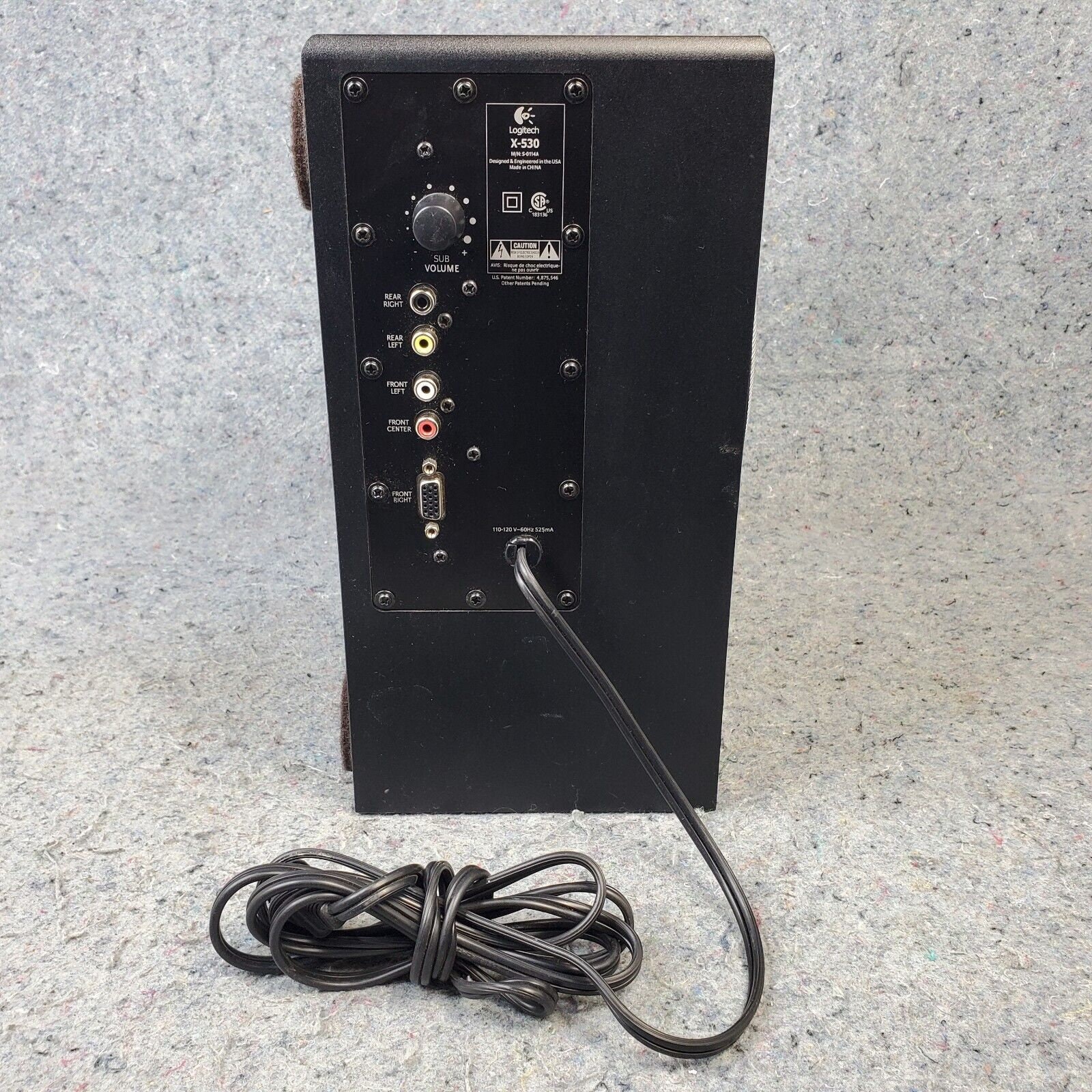 Logitech X-530 Subwoofer for 5.1 System Main Unit ONLY Speaker Computer ...