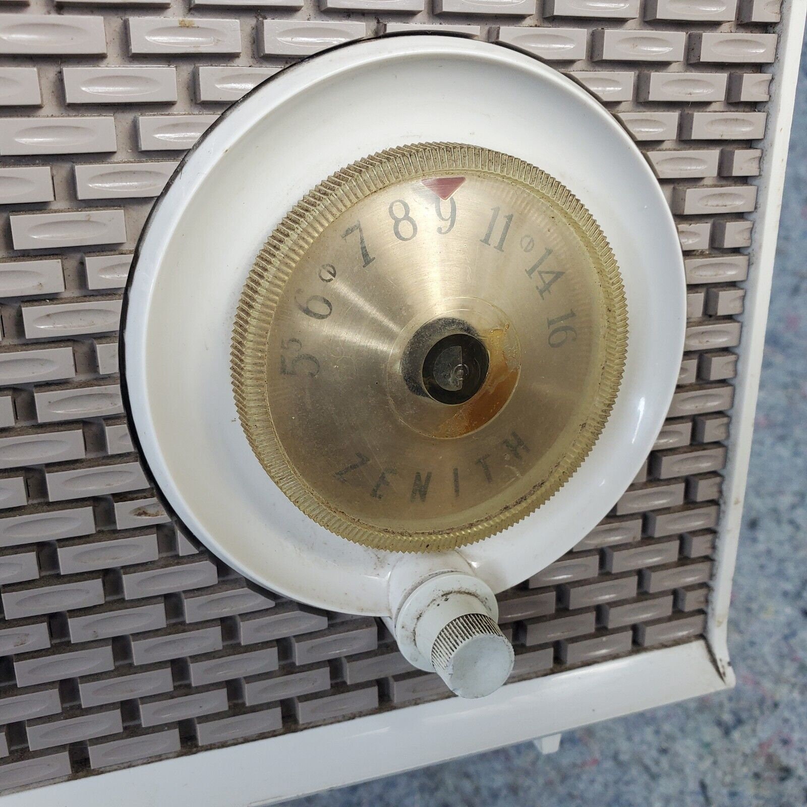 Zenith Tube Radio Clock Model J514 Vintage 1960's MCM White Works BUT ...