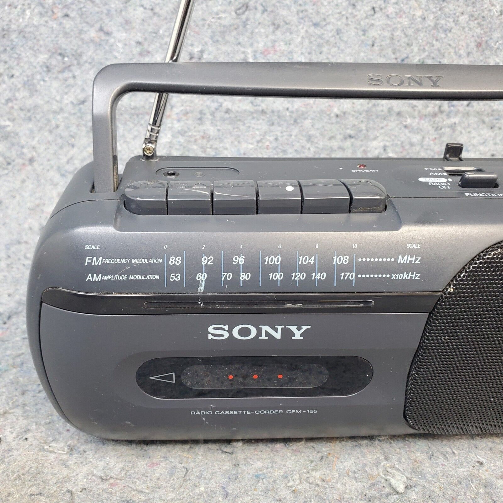 Sony CFM-155 AM/FM Radio Cassette-corder Vintage Boombox Portable Works ...