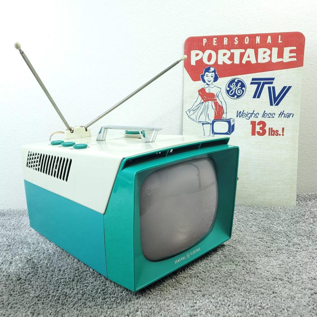 General Electric Television 9T002 GE Green Mid Century Tube TV Portable ...
