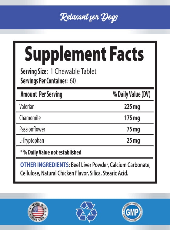 Dog Calming Pills - Pet Relaxant - Advanced Formula - for Dogs ...
