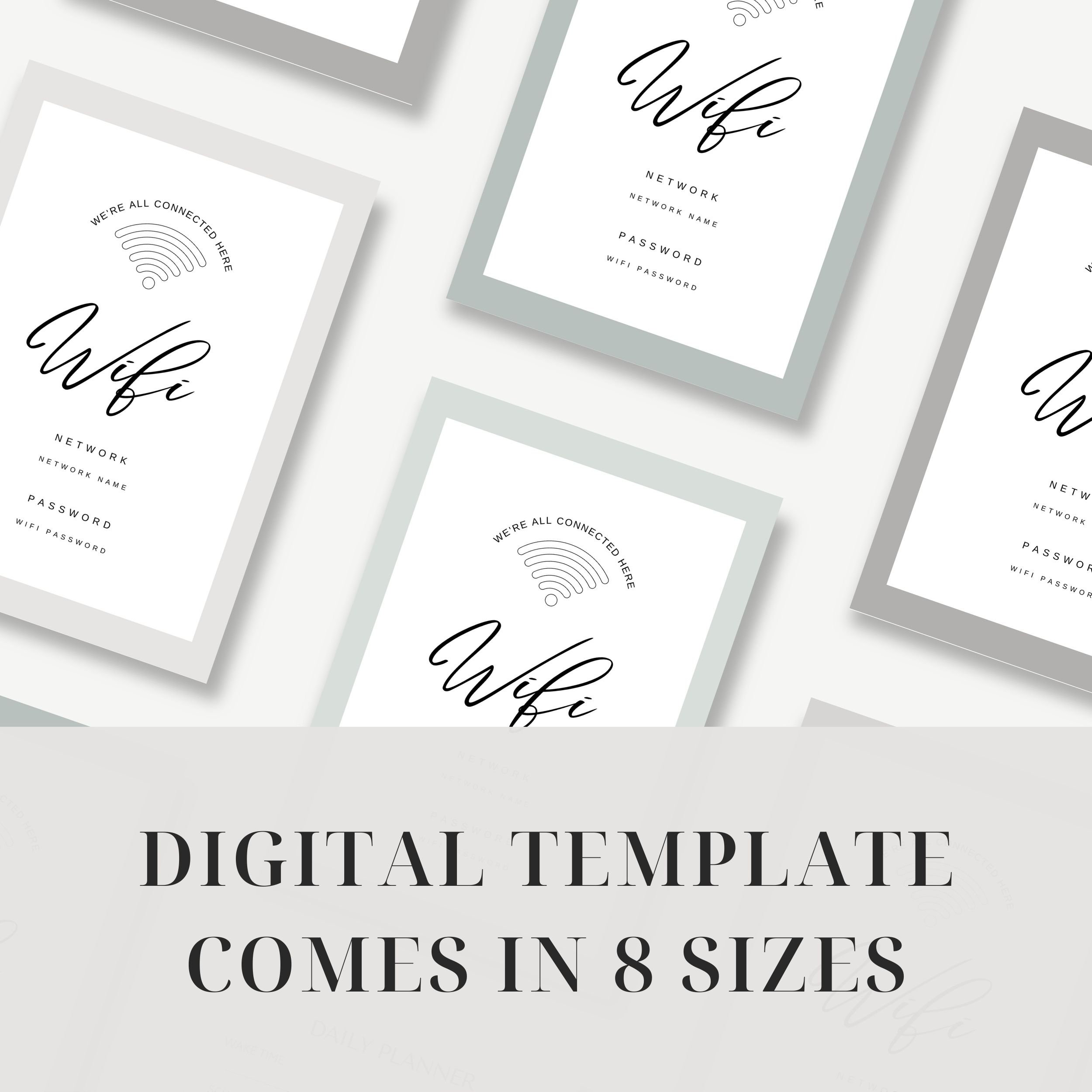 Wifi Password Sign Printable, Editable Wifi Sign Template, 4x6, 5x7 ...