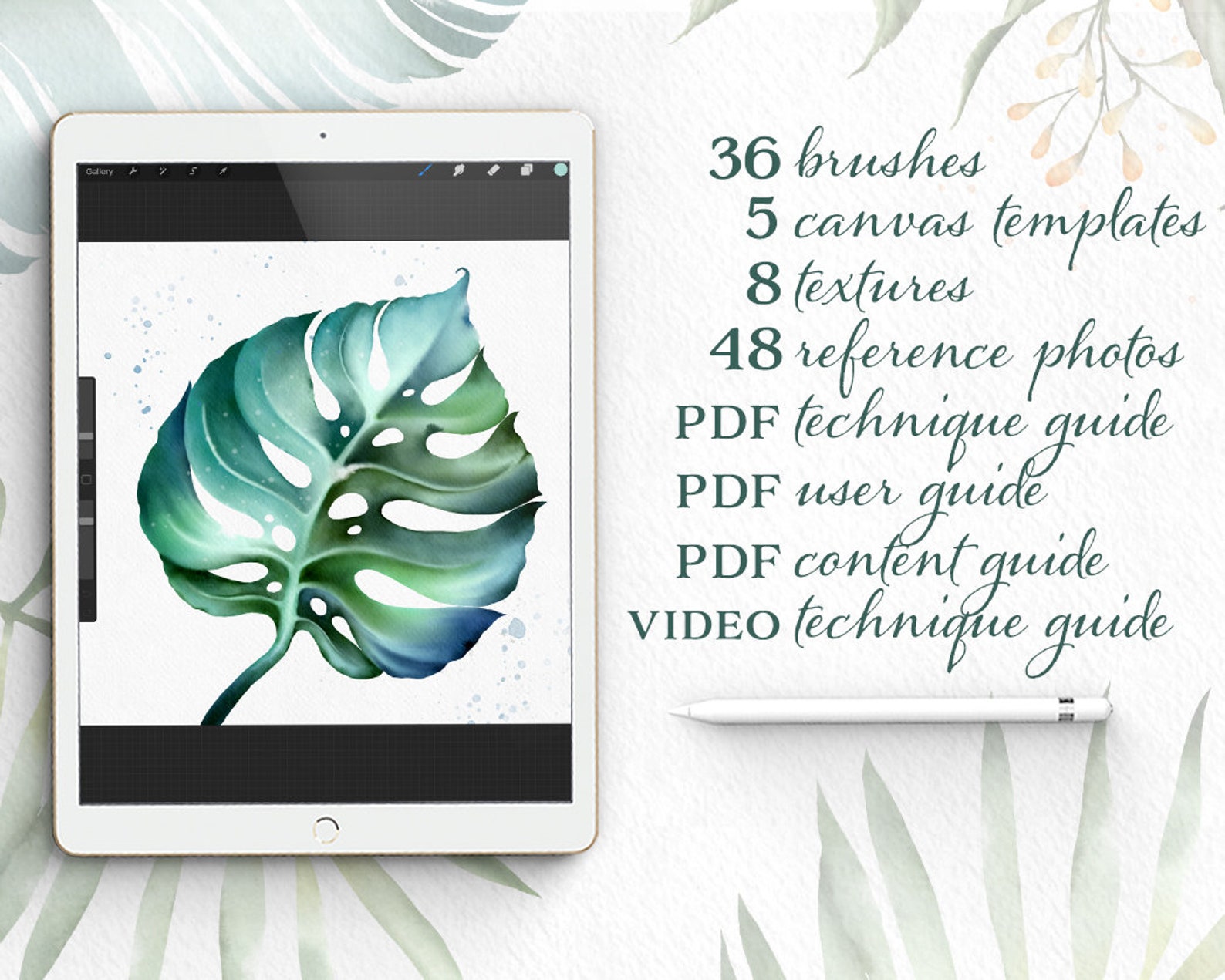 Botanical Illustration Toolkit for Procreate App on Ipad | Etsy