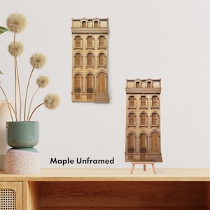 Brooklyn Brownstone Wall Art: Laser Cut Maple or Cherry Wood Relief - Etsy