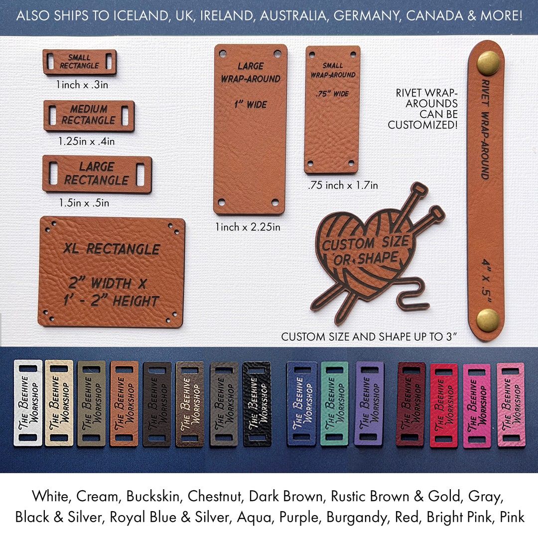 Engraved Vegan Leather Tags: Knitting, Crochet, Fiber Art ...