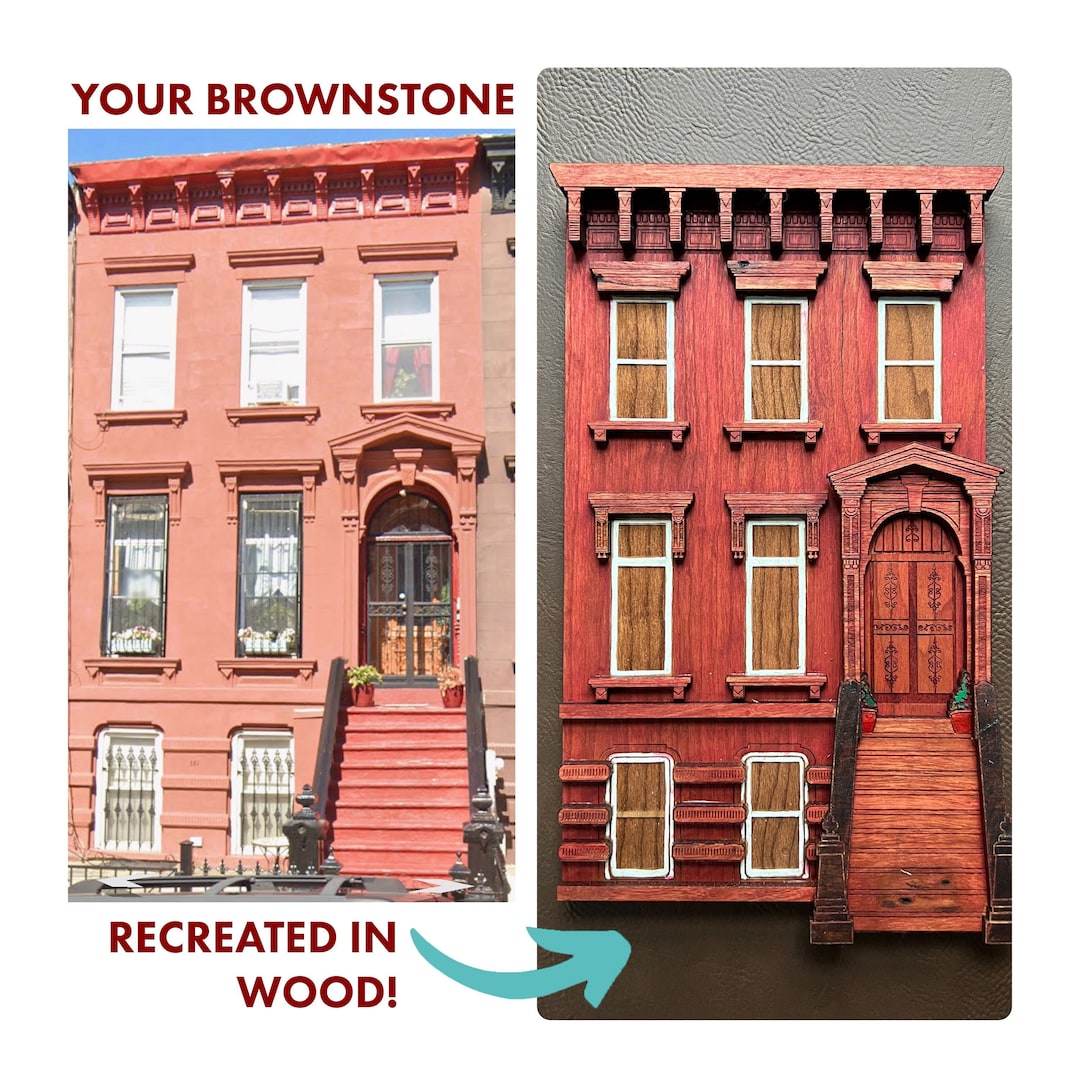 Custom Wood Brownstone Art: Miniature Building Relief Sculpture - Etsy