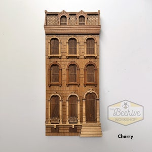 Brooklyn Brownstone Wall Art: Laser Cut Maple or Cherry Wood Relief - Etsy