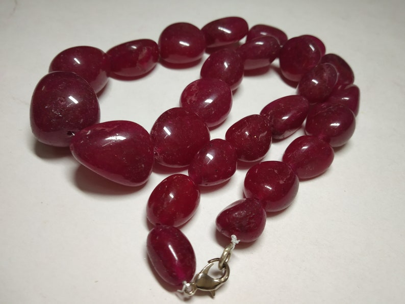 AAA Natural Ruby Quartz Smooth Uneven Shape Nuggets Necklace | Etsy