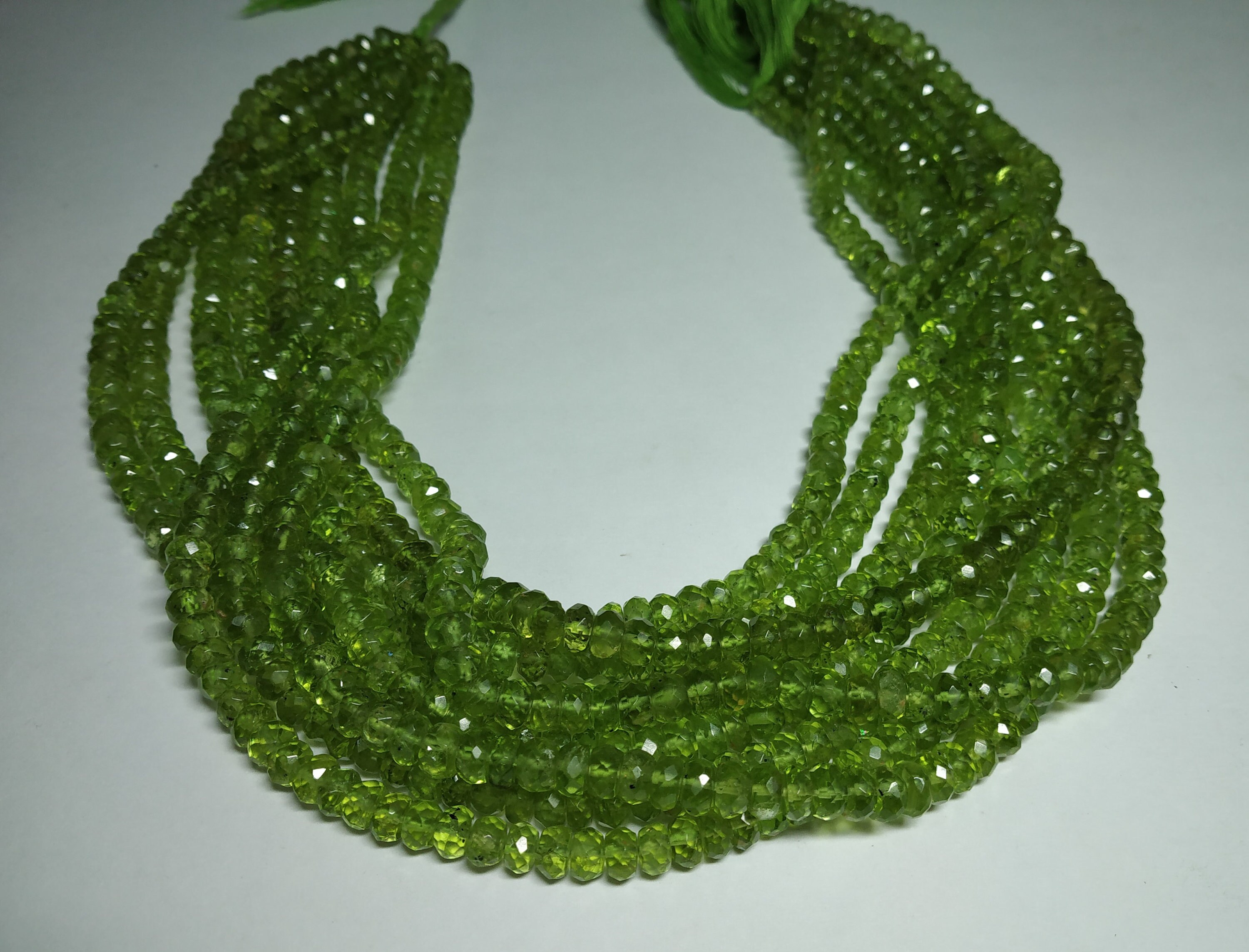 AAA Natural Peridot Faceted Rondelle Beads 5mm Peridot Beads - Etsy