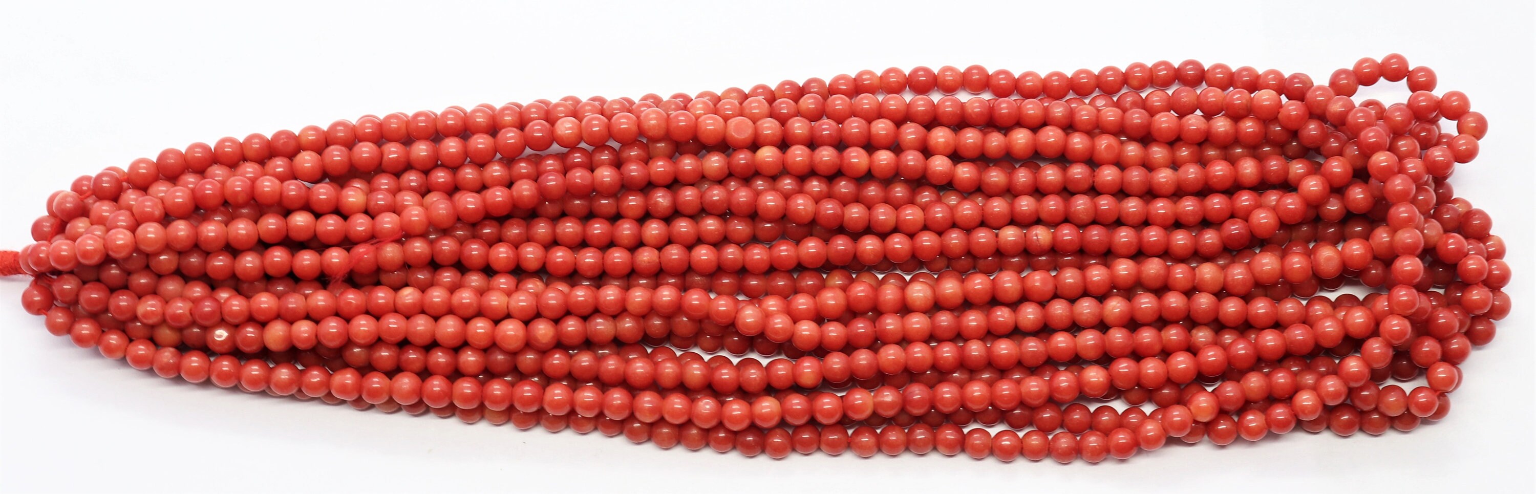 AAA Natural Red Coral Smooth Round Ball, 4 MM Red Coral Round Beads ...