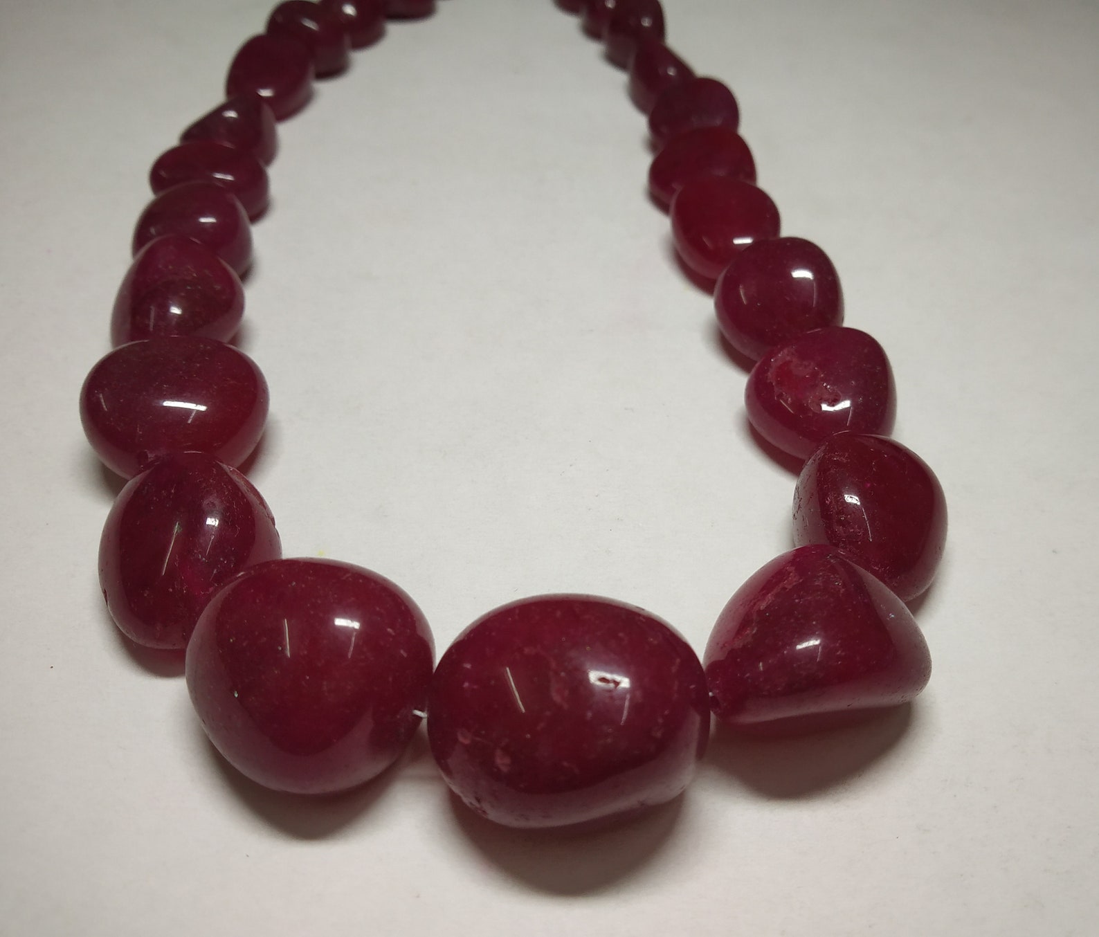AAA Natural Ruby Quartz Smooth Uneven Shape Nuggets Necklace | Etsy