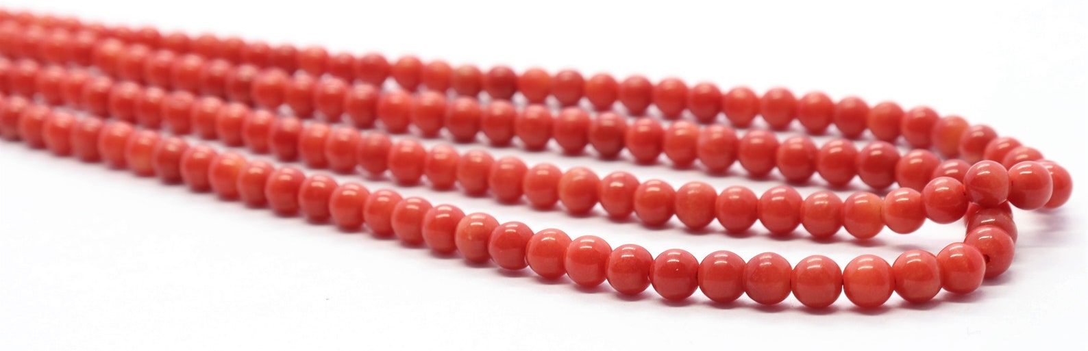 AAA Natural Red Coral Smooth Round Ball, 4 MM Red Coral Round Beads ...