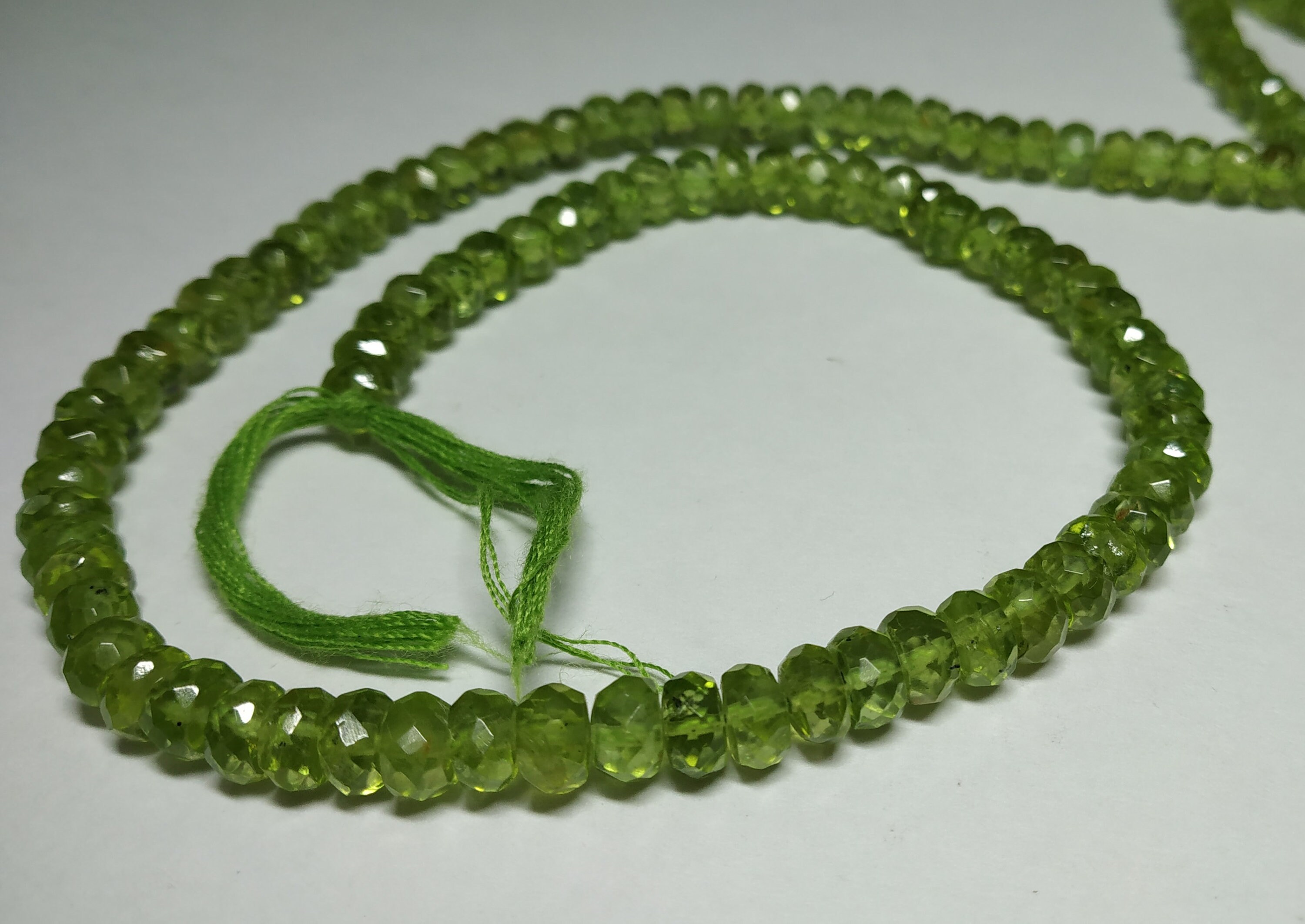 AAA Natural Peridot Faceted Rondelle Beads, 5mm Peridot Beads, 14 Inch ...
