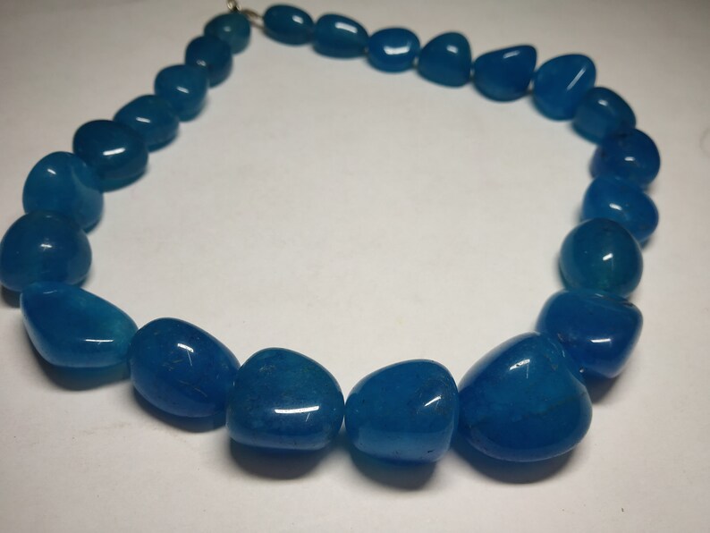 AAA Natural Blue Quartz Plain Uneven Shape Nuggets Necklace | Etsy