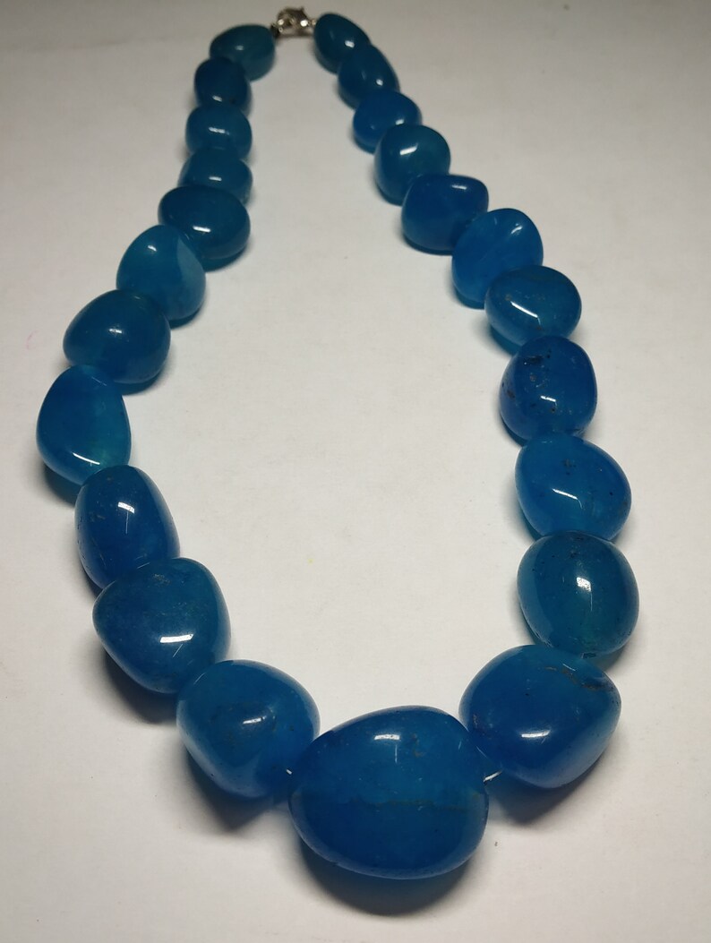 AAA Natural Blue Quartz Plain Uneven Shape Nuggets Necklace | Etsy