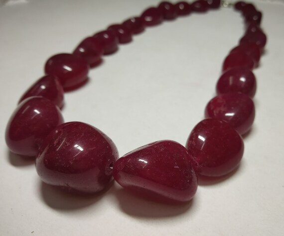 AAA Natural Ruby Quartz Smooth Uneven Shape Nuggets Necklace | Etsy