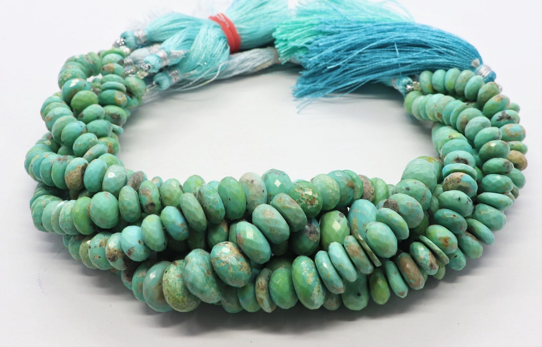 Beautiful Arizona Turquoise Faceted Rondelle Beads, Arizona Turquoise ...