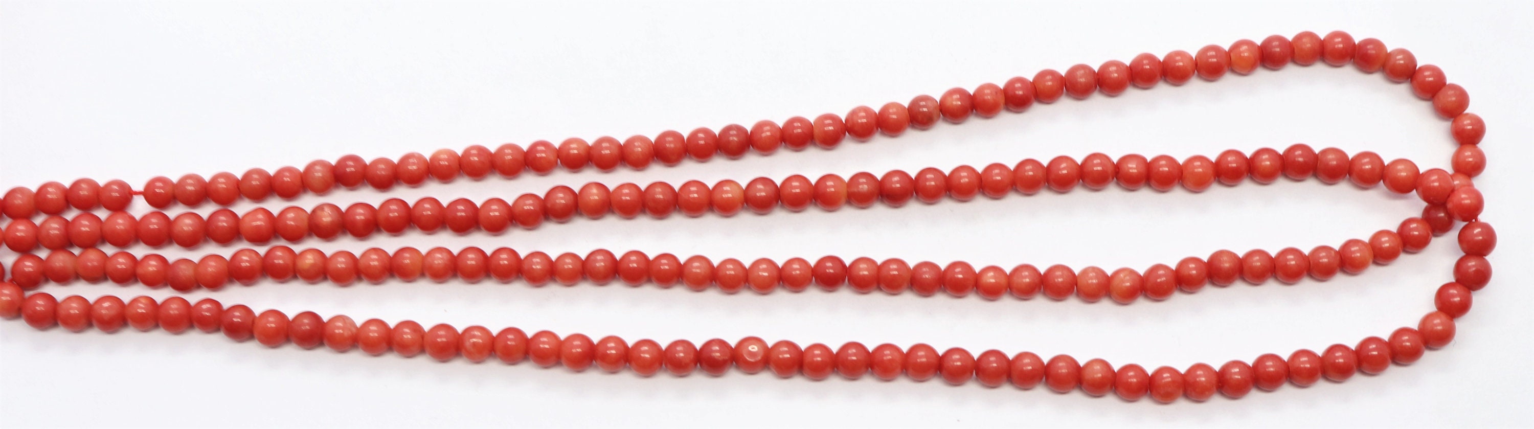 AAA Natural Red Coral Smooth Round Ball, 4 MM Red Coral Round Beads ...
