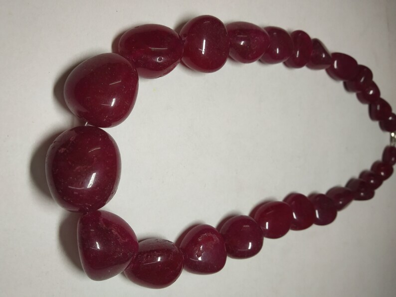 AAA Natural Ruby Quartz Smooth Uneven Shape Nuggets Necklace | Etsy