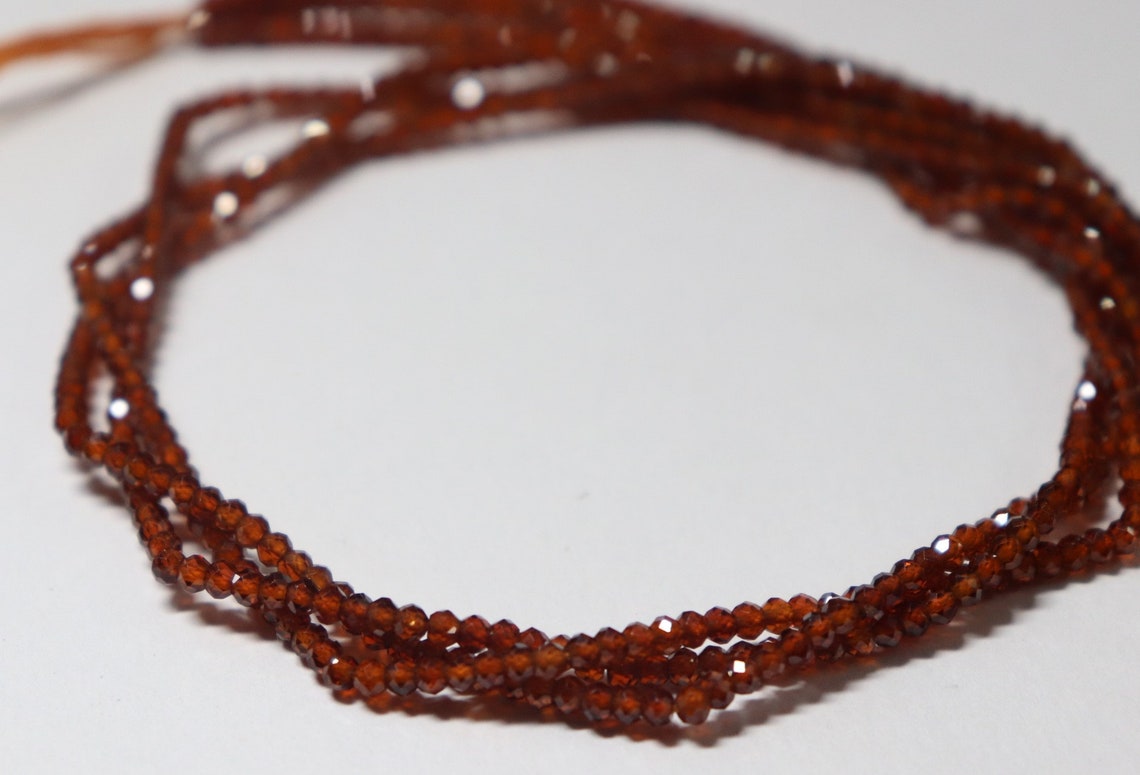 3 Strand AAA Natural Hessonite Faceted Rondelle Beads 2.5 MM - Etsy