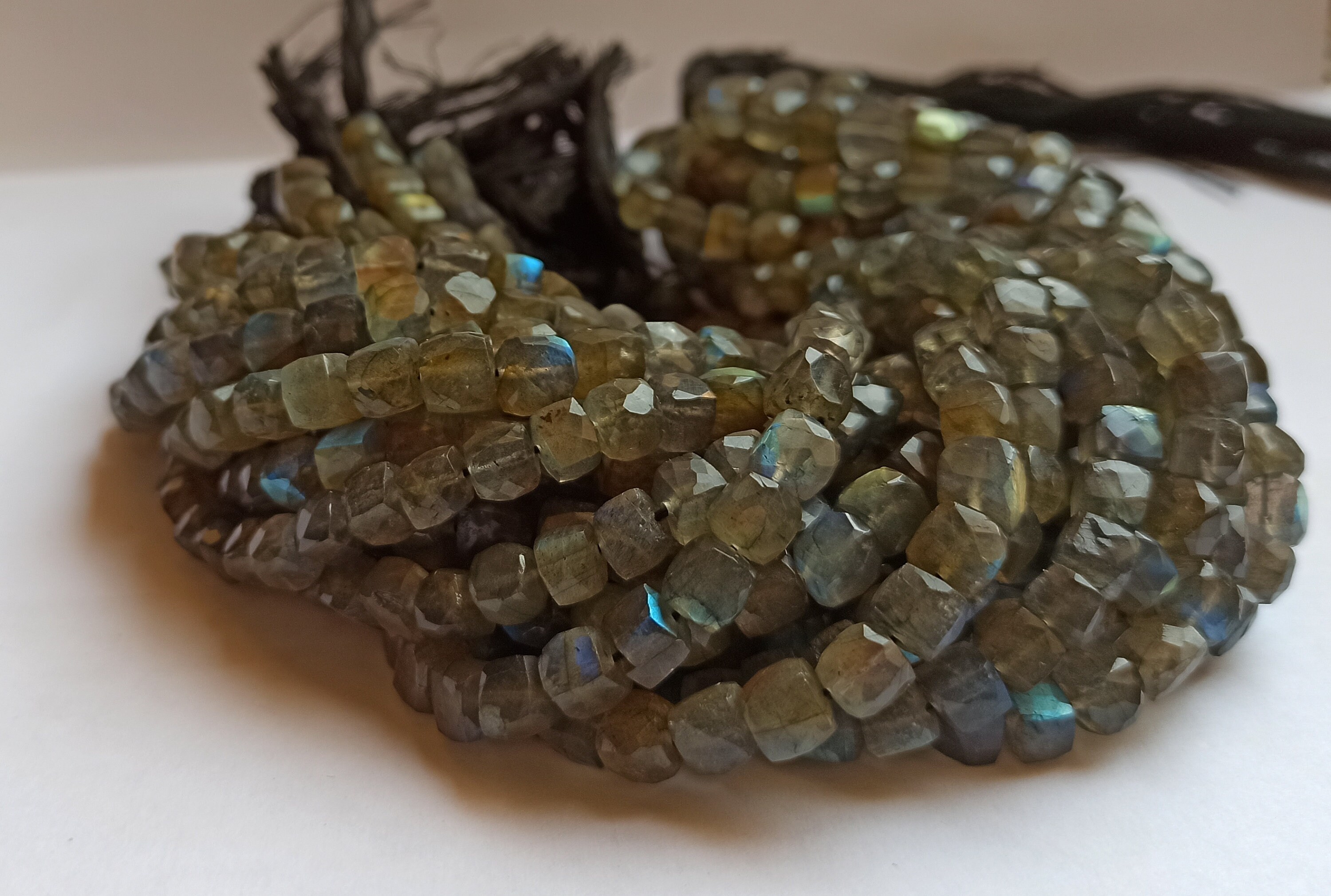AAA Natural Labradorite Faceted Cube Beads Width 6-7 MM | Etsy