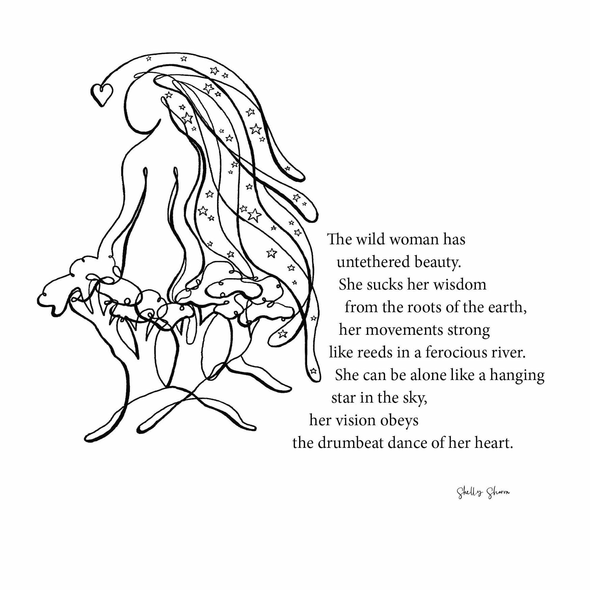 Wild Woman // Poetry Print // Inspirational Art - Etsy