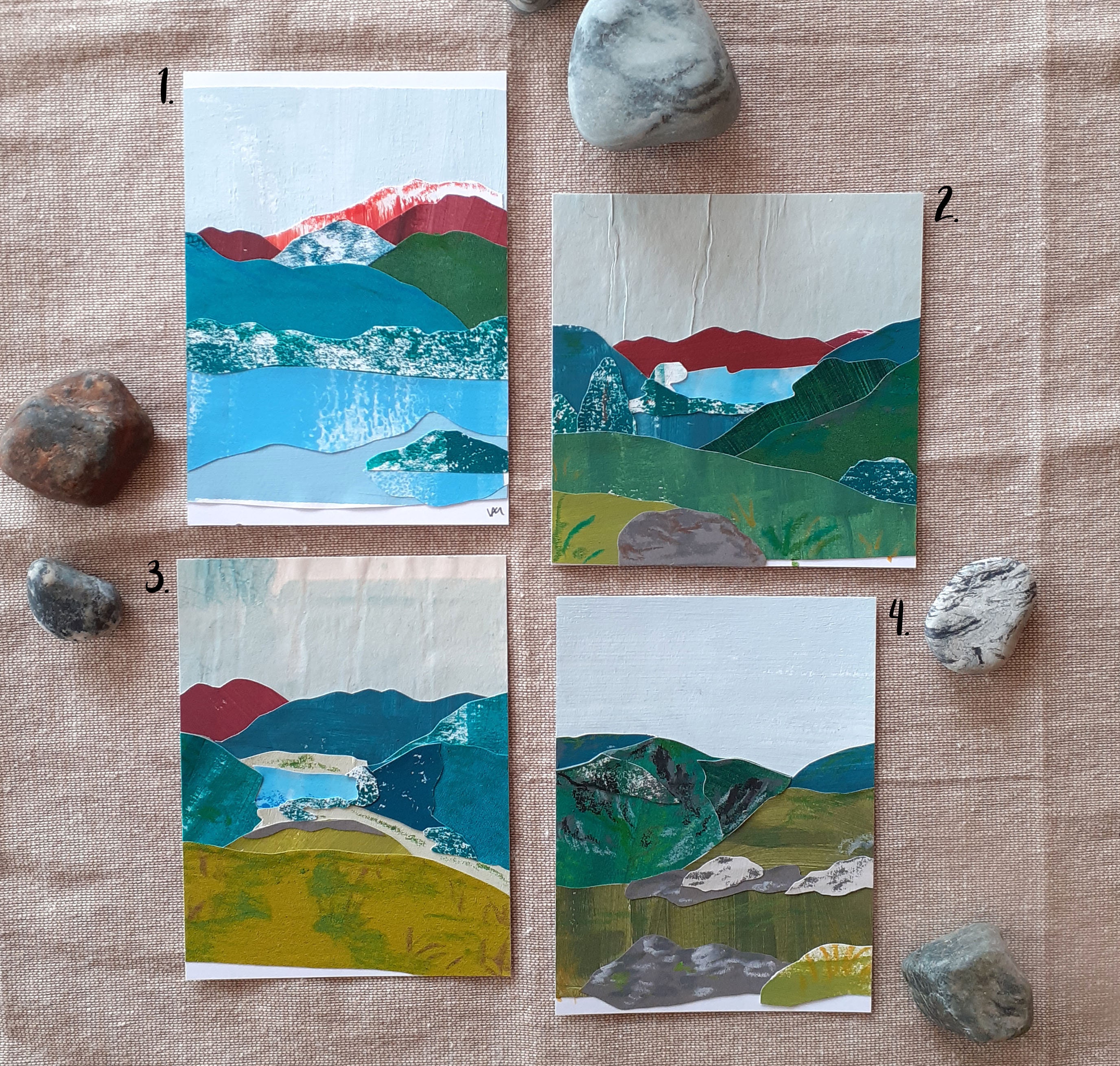 Original Landscape Collages - One Off, Charity Artwork, Lake District ...