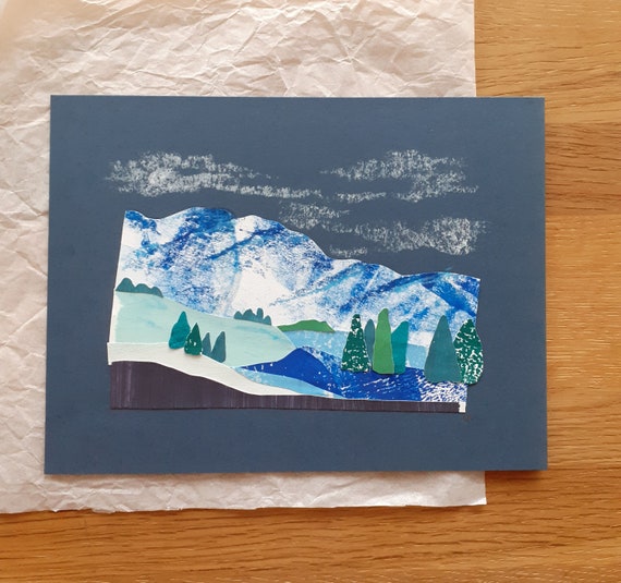 Mixed Media & Collage Art & Collectibles Mountain View paper cutting ...
