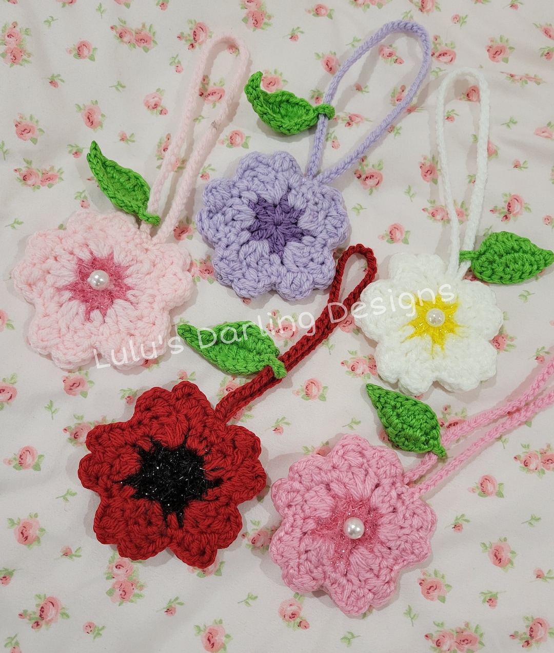 Sakura Flower Crochet Keychain Hanger // MULTIPLE COLORS // Made to ...