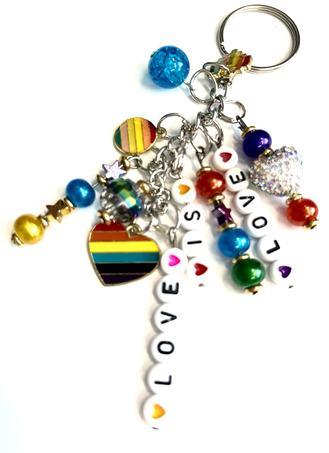 LGBTQ Themed KEY CHAIN Hearts Rainbow (item#16) - Etsy