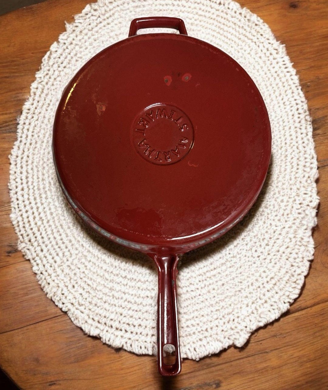 Martha Stewart Enameled Cast Iron 10 Cherry Red Skillet Fry Pan - Very ...