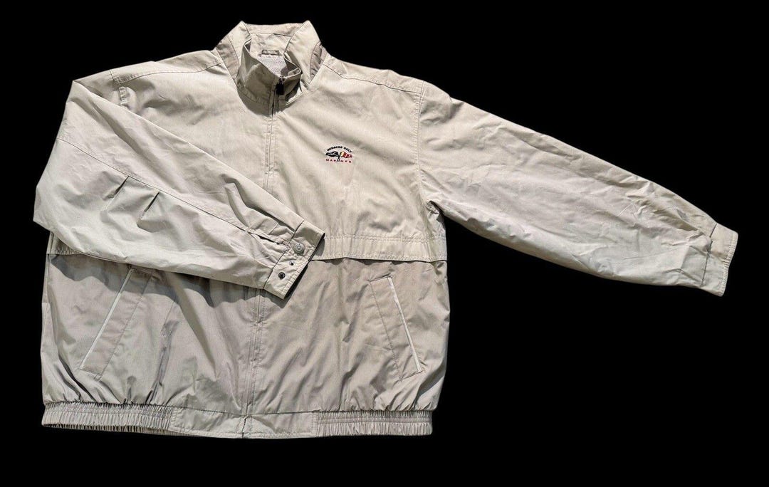 Vintage Members Only Mariner Jacket Mens XL Long Beige Lined Bomber ...