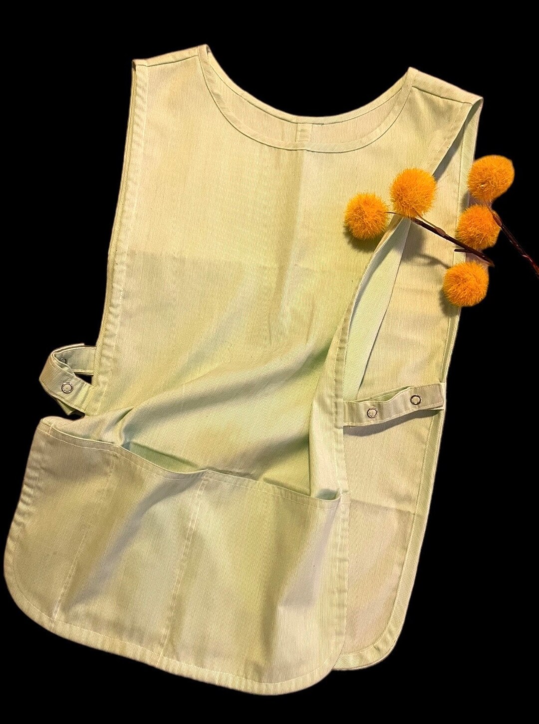 Vintage Mint Green Apron Smock Waitress Nurse Uniform Pockets Size ...