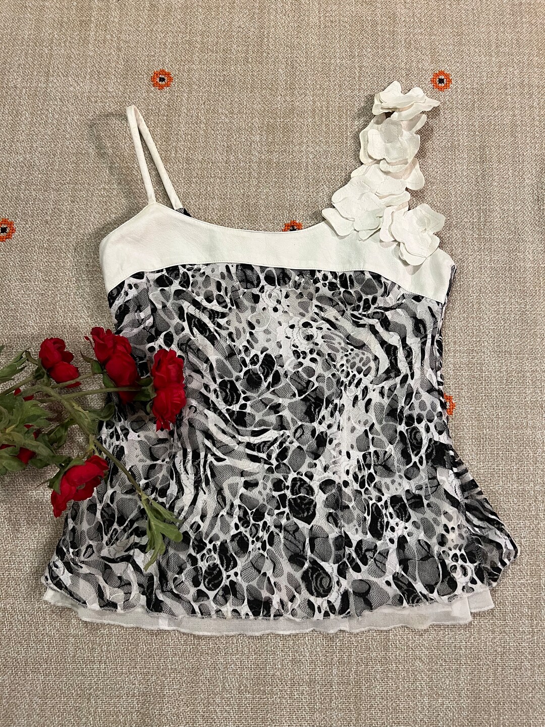 Vintage Y2k Glam Boho Grunge Fairy Goth Zebra Cami Tank Top Svetlana ...