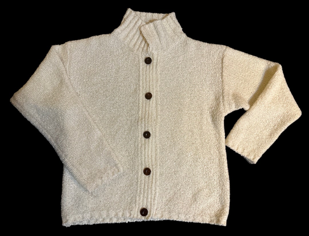 Vintage 70s 80s 90s Kathie Lee Cardigan Sweater Buttons Retro Chunky ...