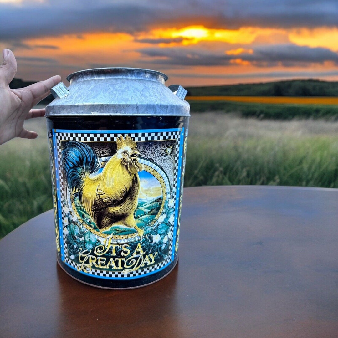 Vintage Houston Food Popcorn Tin Can Roster Farmhouse Country "its A ...