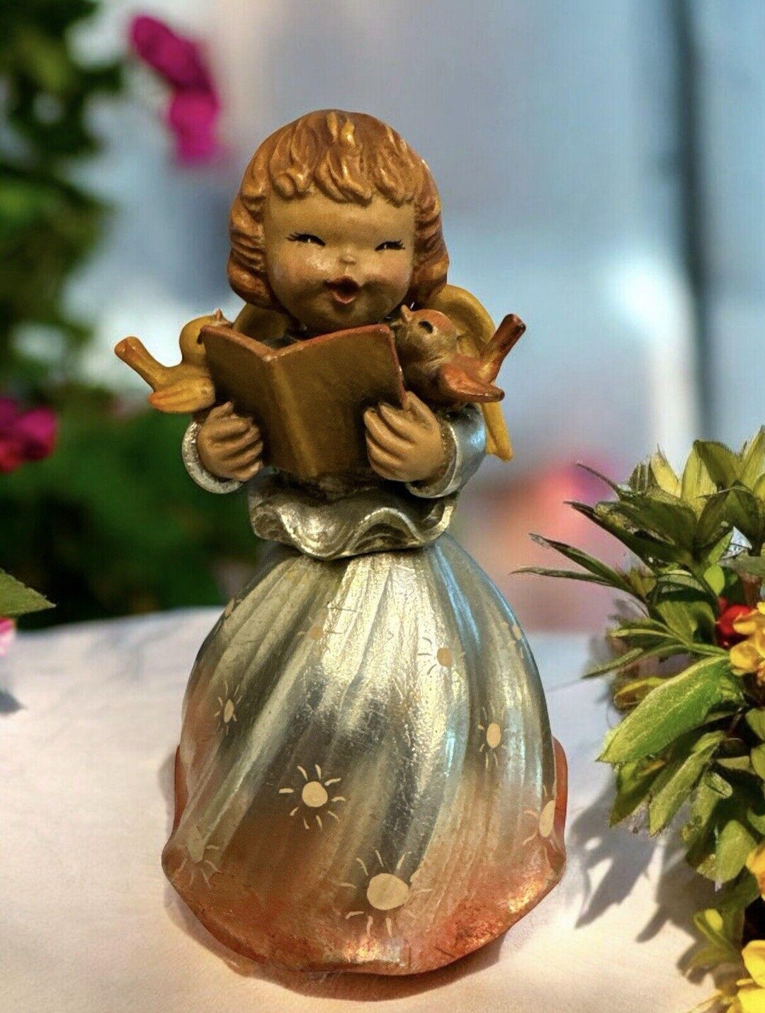 Anri Ferrandiz Angel W Birds Music Box I'D LIKE TO TEACH the World to ...