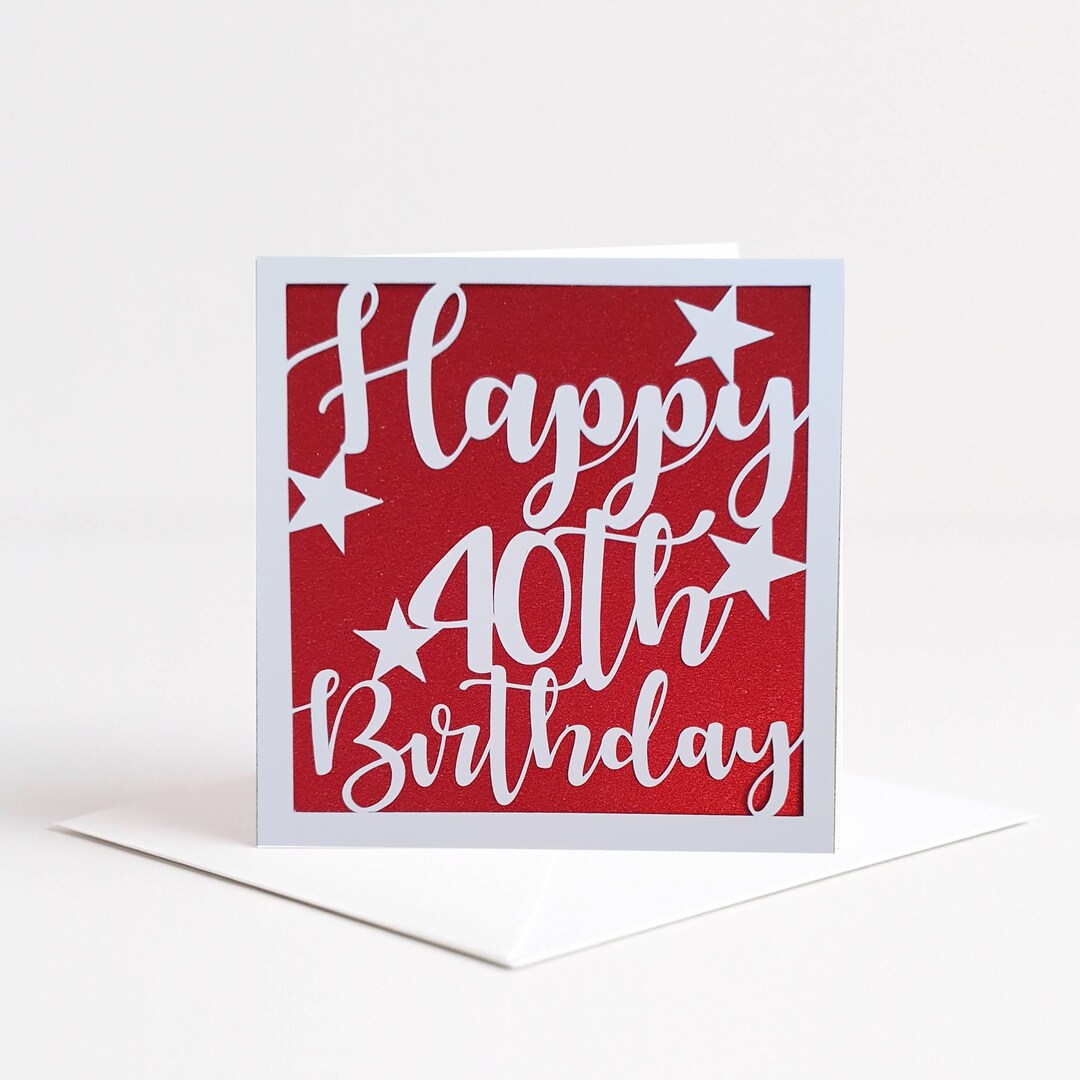 Laser-cut 40th Birthday Card: Keepsake Milestone Gift - Etsy