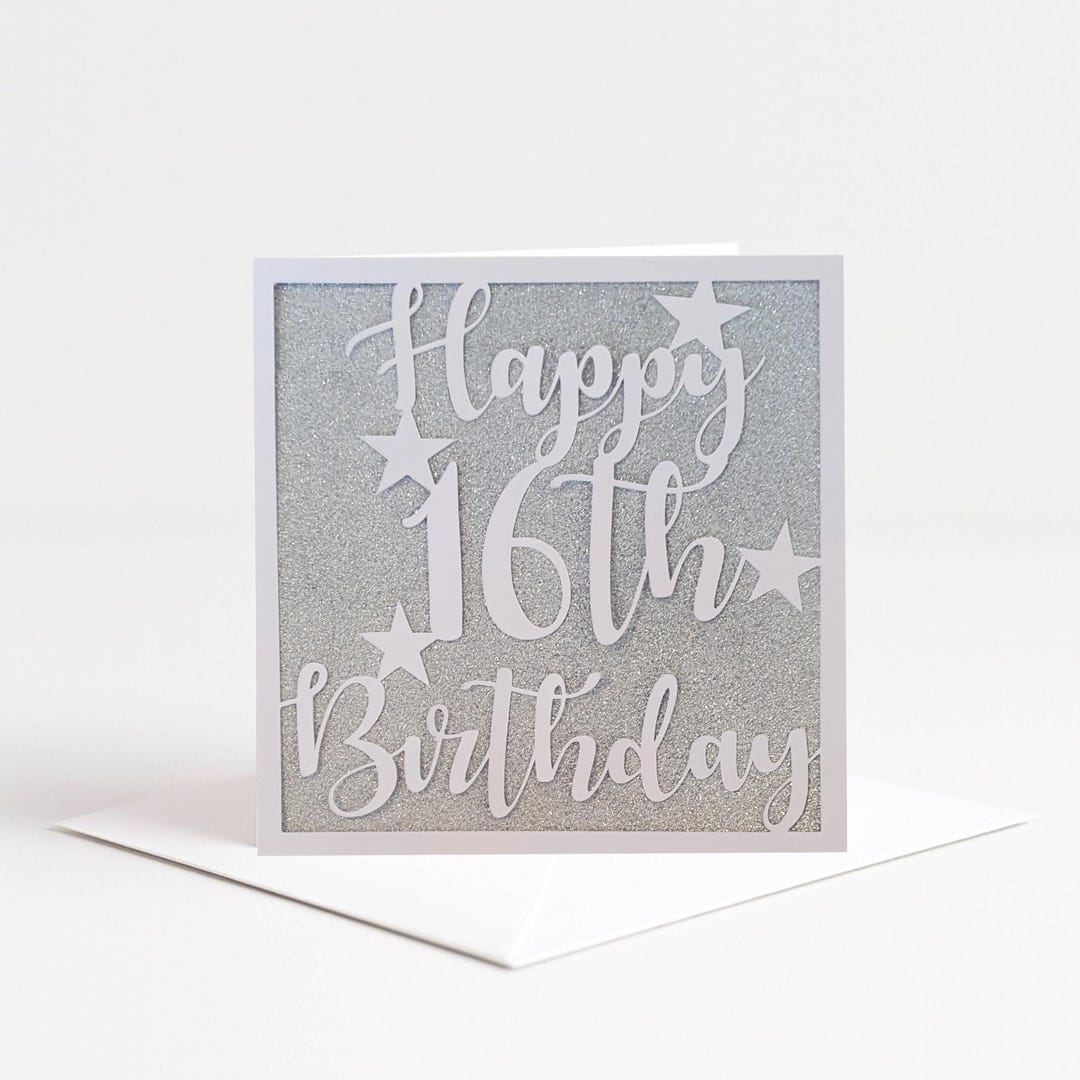 Laser Cut 16th Birthday Card: Glitter Keepsake - Etsy