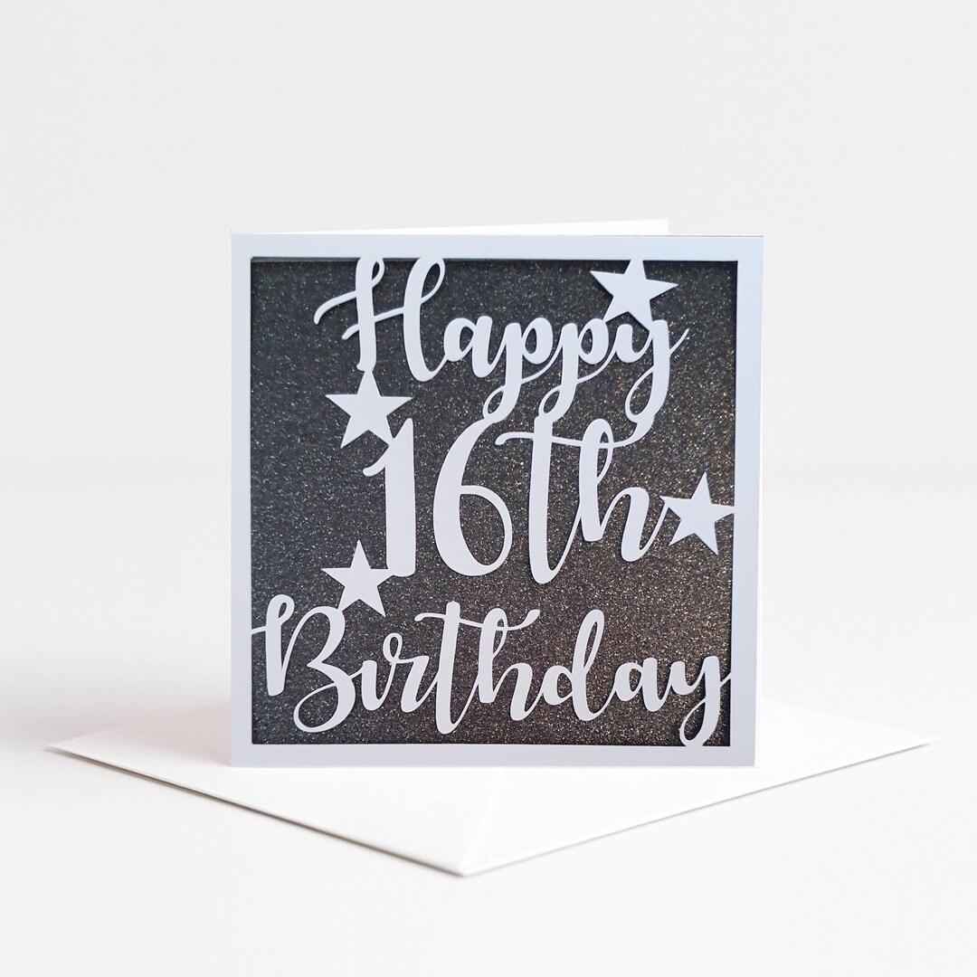 Laser Cut 16th Birthday Card: Glitter Keepsake - Etsy