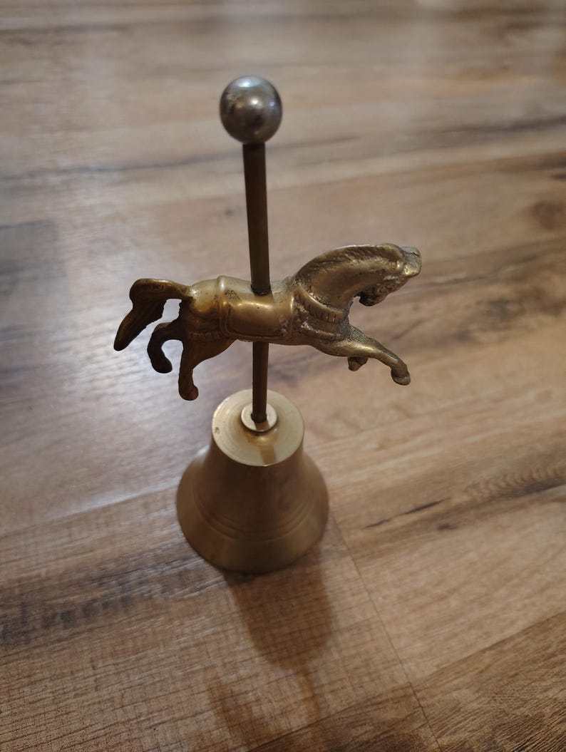 Vintage Solid Brass Carousel Horse Bell - Etsy