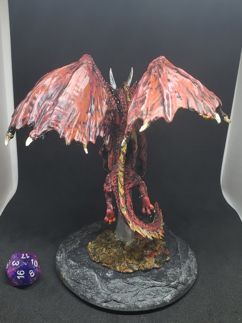 Young Red Dragon D&D Miniature Hand Painted - Etsy