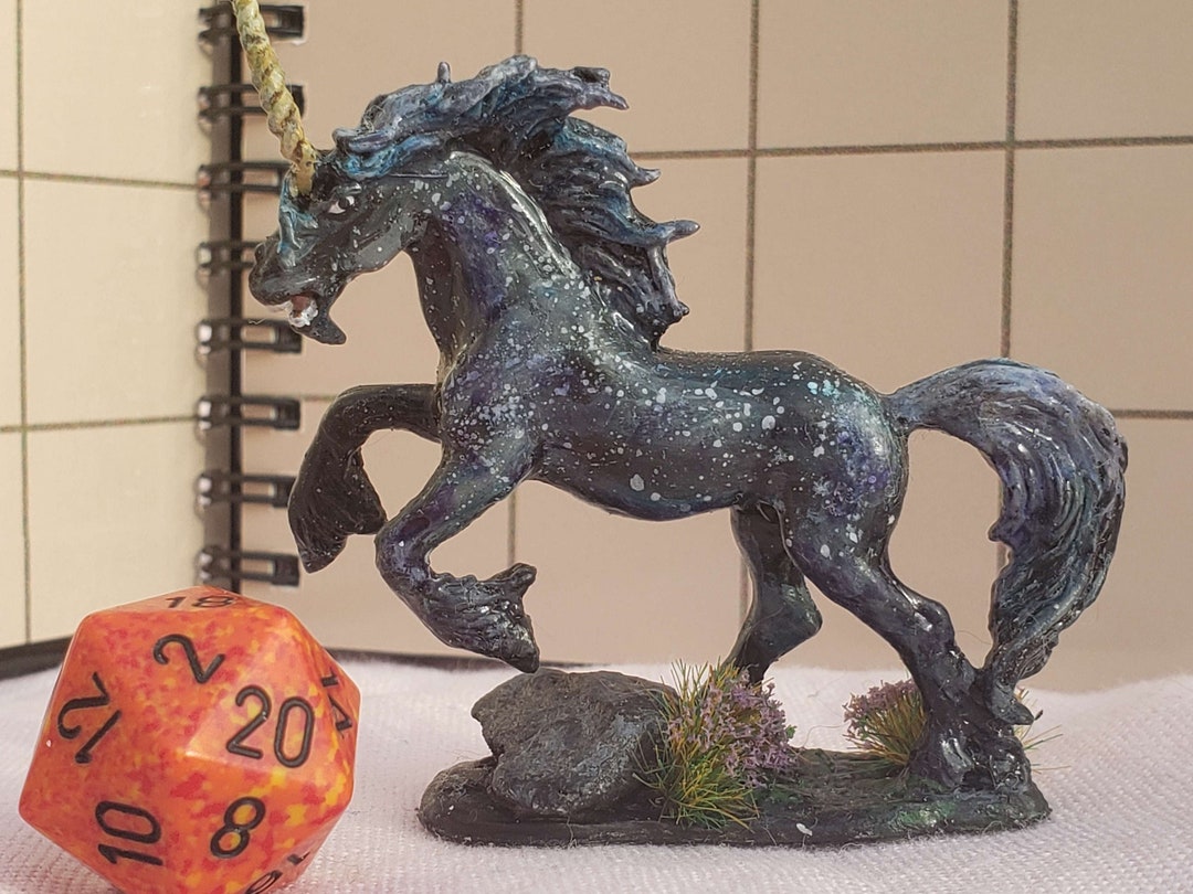 Astral Galaxy Unicorn D&D Miniature Hand Painted - Etsy